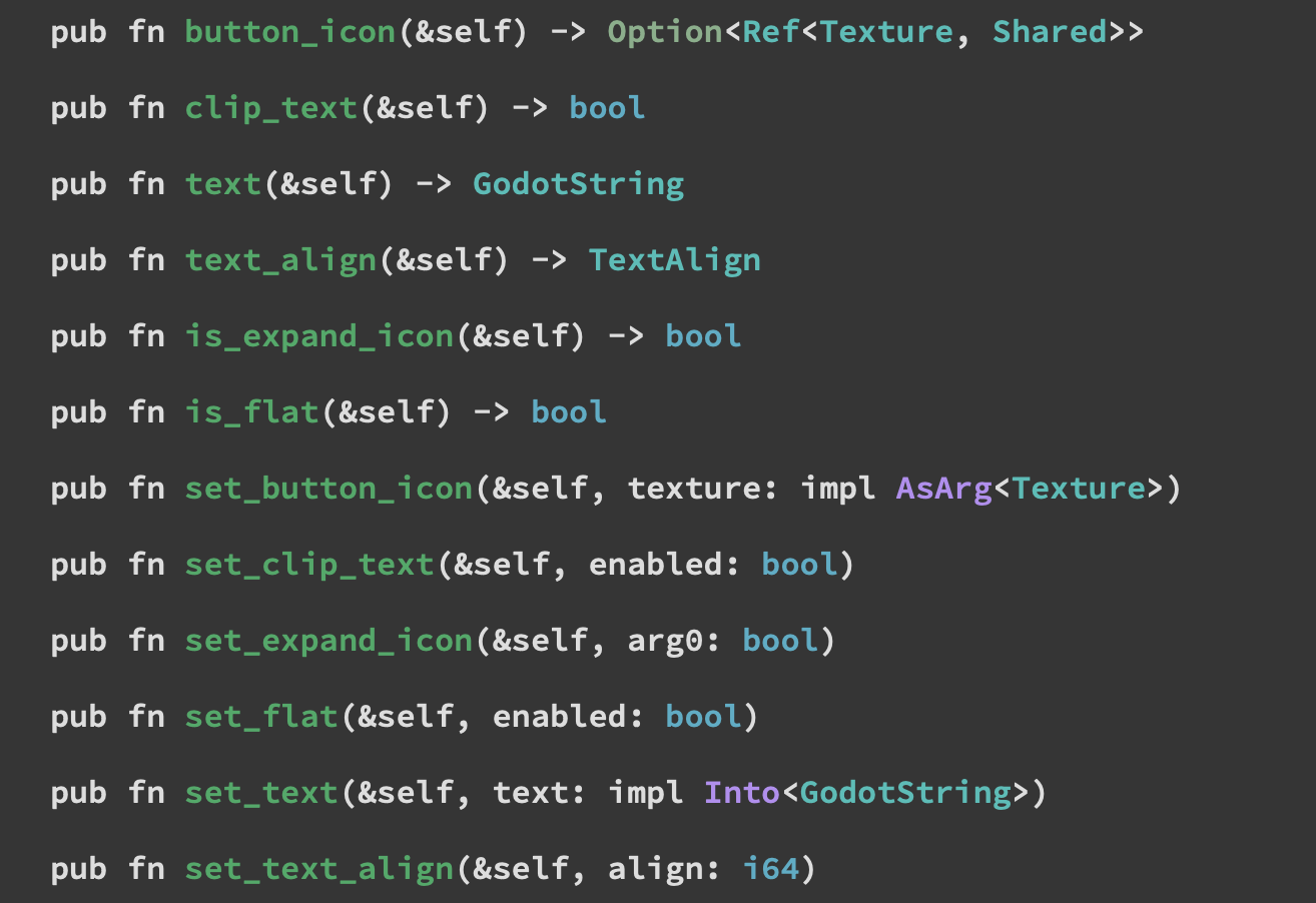 Documentation for the generated classes · Issue #104 · godot-rust ...