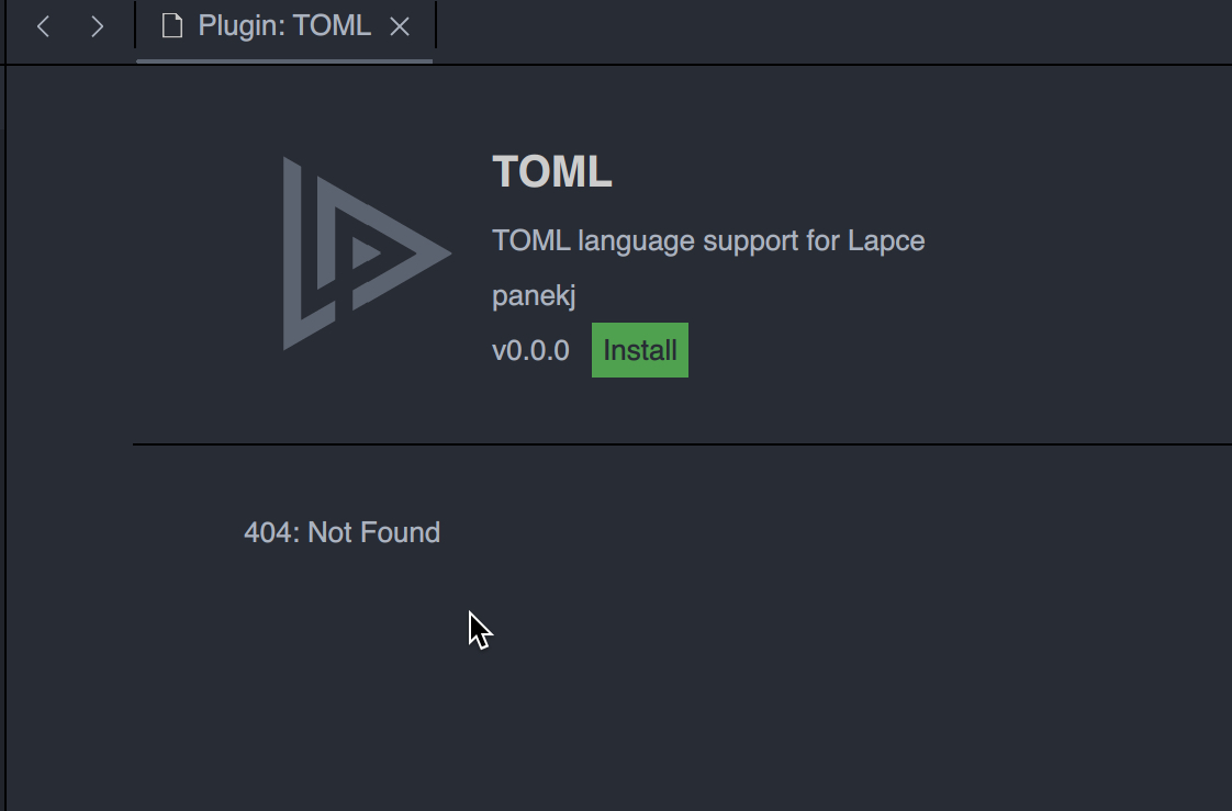 Plugin Can Not Install Toml Plugin · Issue 1496 · Lapcelapce · Github