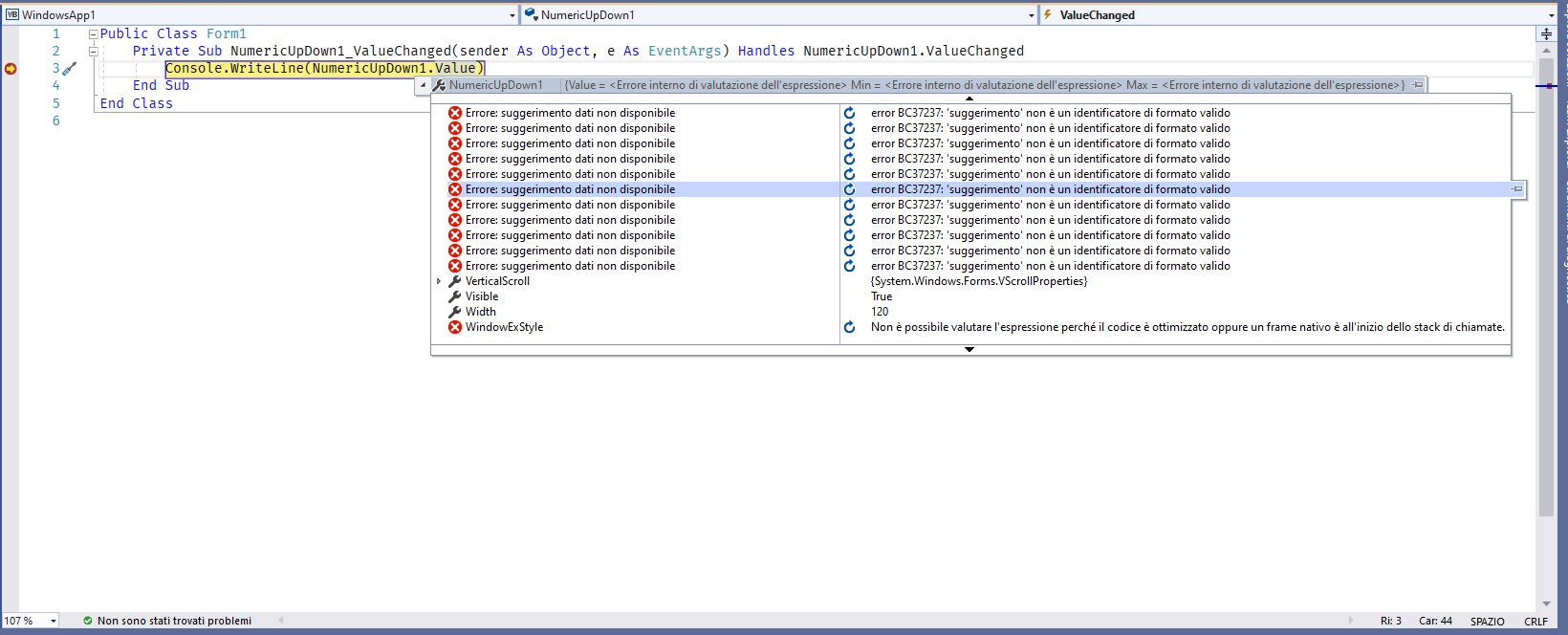 NumericUpDown: unable to evaluate its properties at runtime · Issue ...