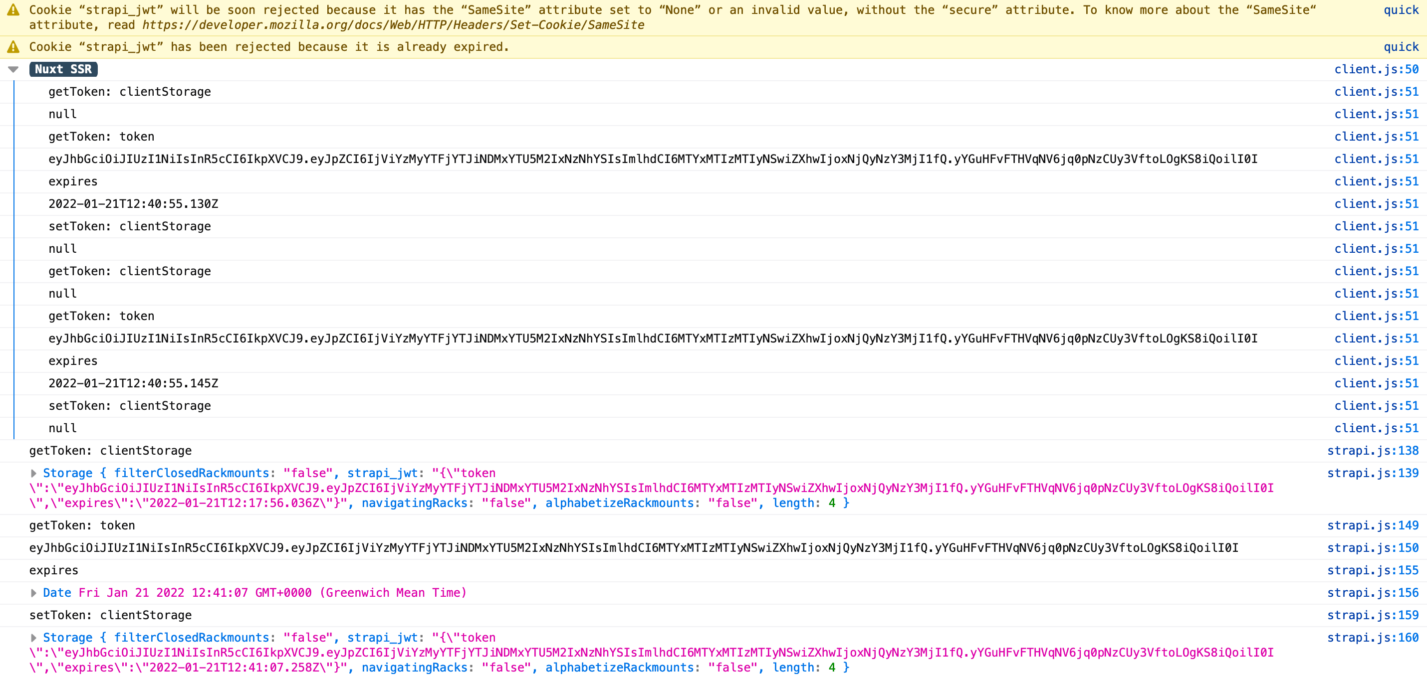 Shouldn't login cookies be saving despite a refresh? · Issue #98 · nuxt-modules/strapi · GitHub
