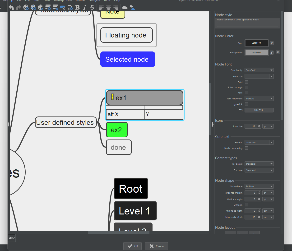 Is it possible to make a node template with a set of attributes ...