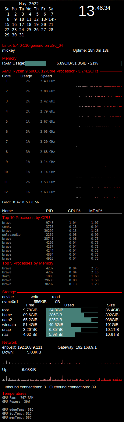 GitHub - xplorn/conky-system: conky config for system resources