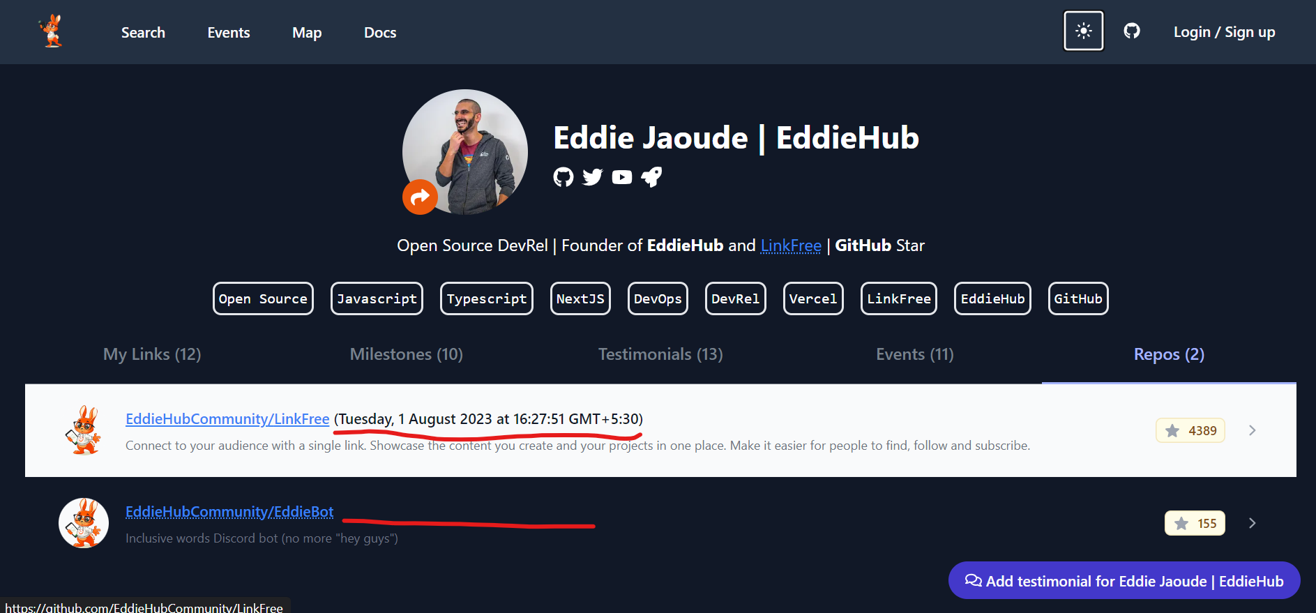 Bug Date And Time Are Only Visible On Hover In A Dark Mode On Repos Page · Issue 8436 