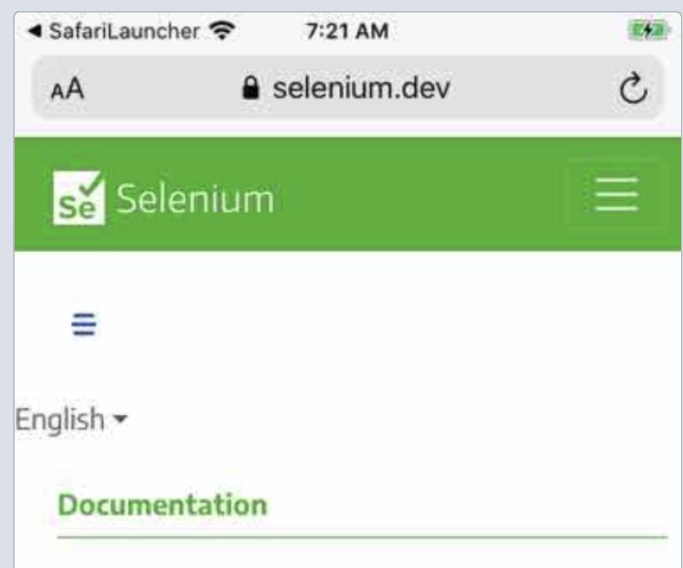 🐛 Bug Miss The Language Switch In Mobile View · Issue 1169 · Seleniumhq