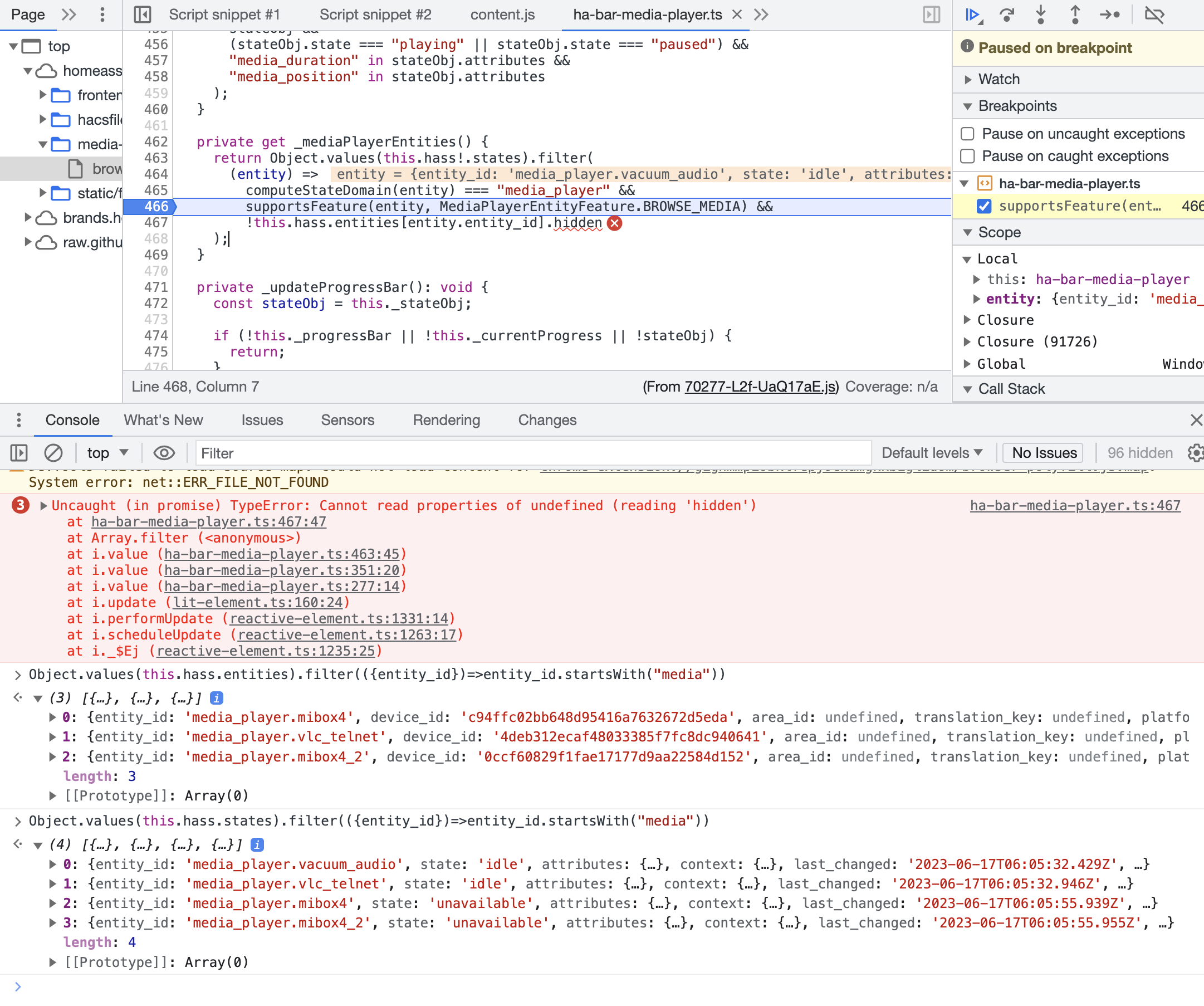 Media bar crashes if an entity has no unique id · Issue #16946 · home-assistant/frontend · GitHub