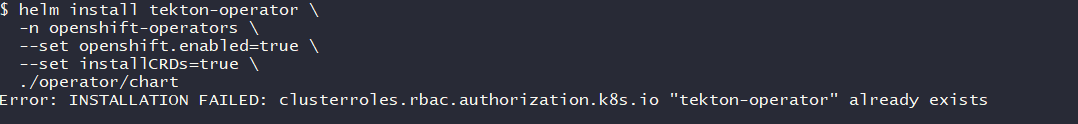 OpenShift operator installation failed · Issue #1386 · tektoncd/operator · GitHub