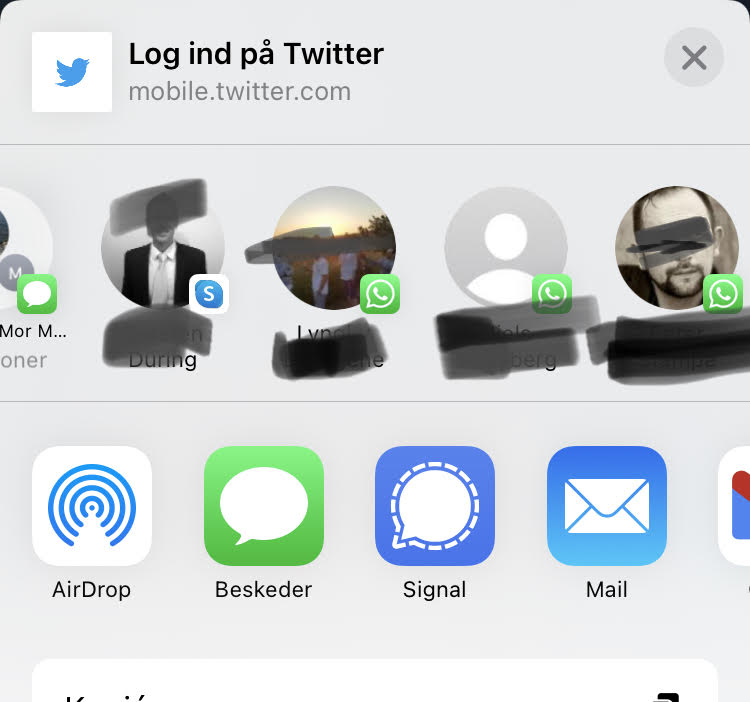 Ios Signal Signal Contacts Is Not Among Recent Contacts When Sharing From Other Ios Apps