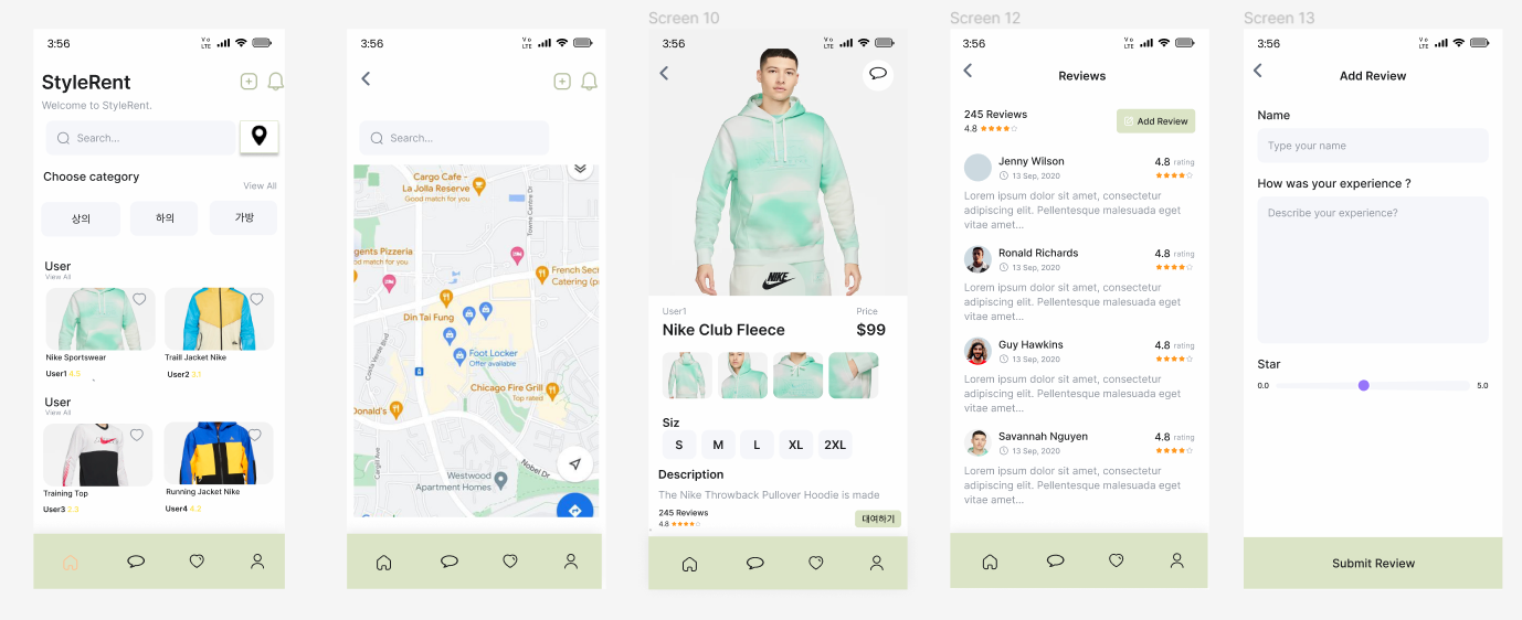 UI 디자인 · Issue #1 · StyleRent/FrontEnd-Android · GitHub