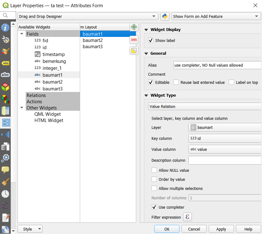 Completer In Value Relation Widget Does Not Work When Allow Null Value Is Enabled · Issue 45997