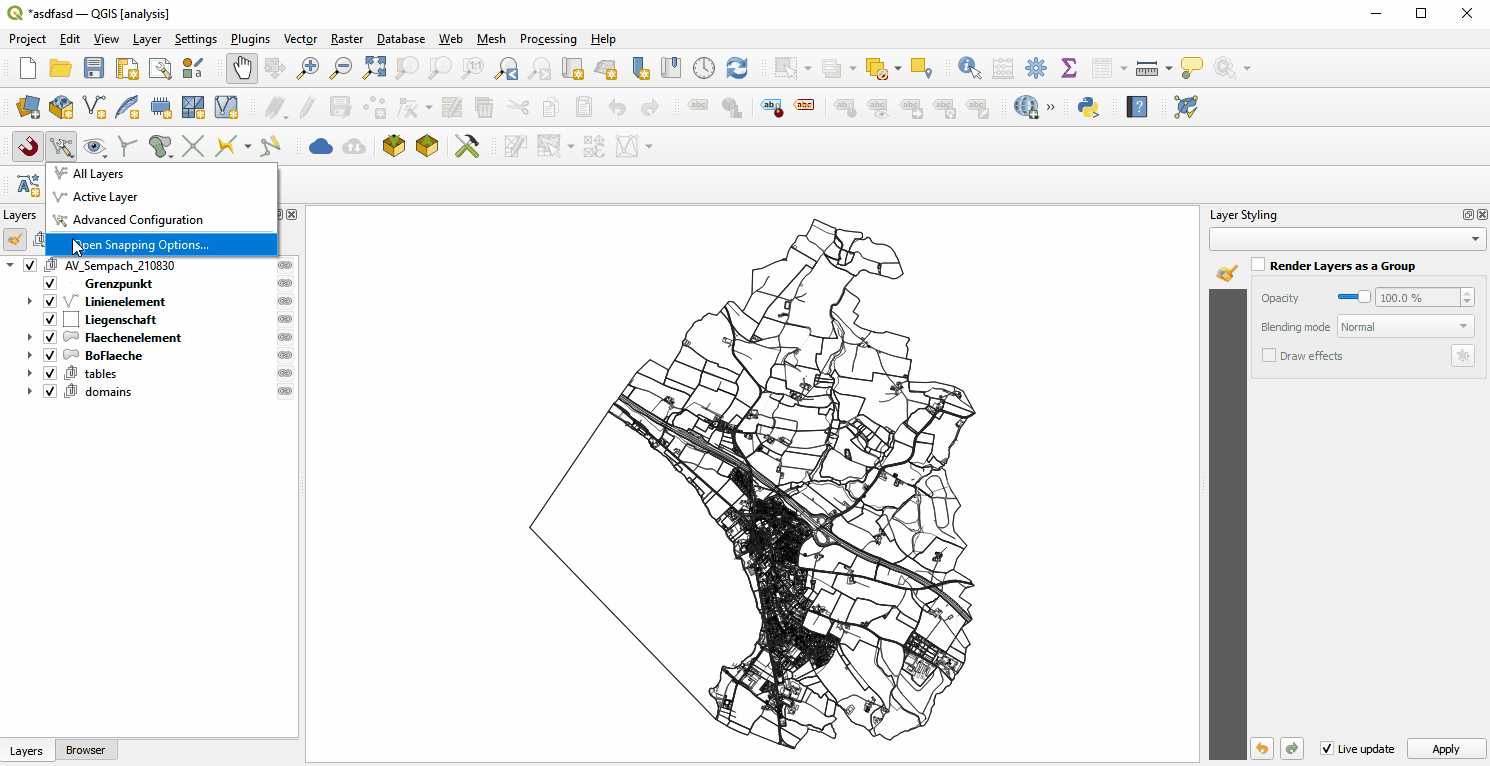 Snapping embedded groups not activated right after embedding · Issue #47790 · qgis/QGIS · GitHub