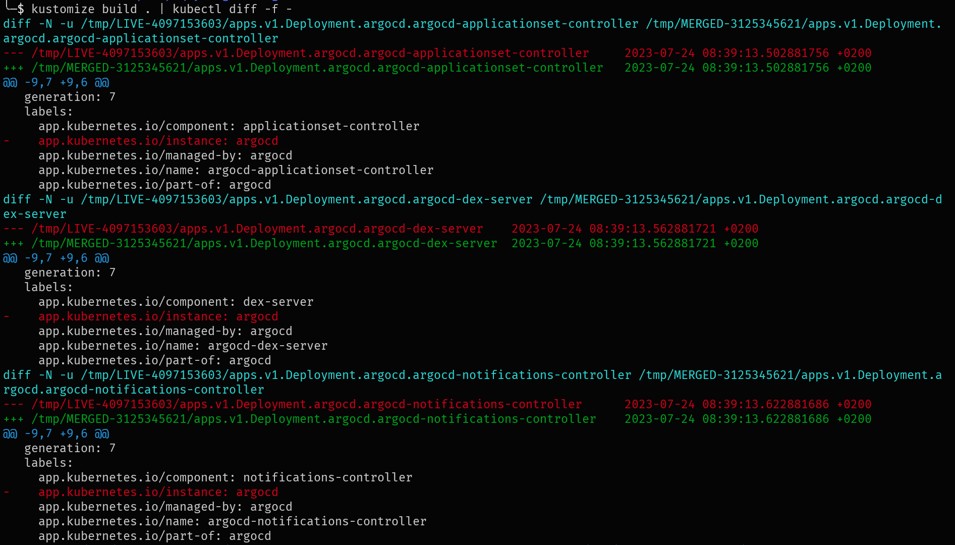 Managing Argo CD with Argo CD inevitably causes diff from Kustomization template · Issue #14665 ...