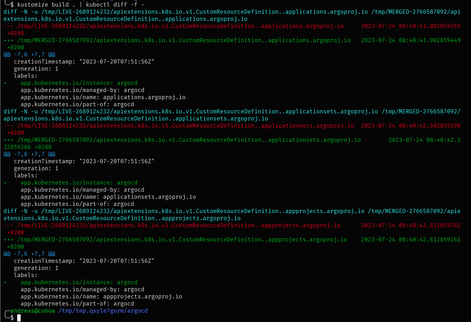Managing Argo CD with Argo CD inevitably causes diff from Kustomization template · Issue #14665 ...