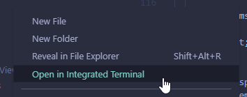 SDK: Add "Open in integrated Terminal" context menu option for ...