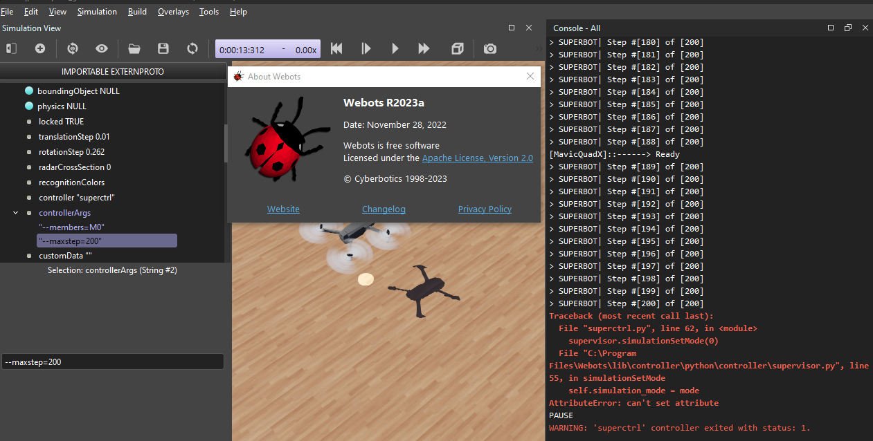 Simulationsetmode 0 Causes Error · Issue 5920 · Cyberbotics Webots · Github
