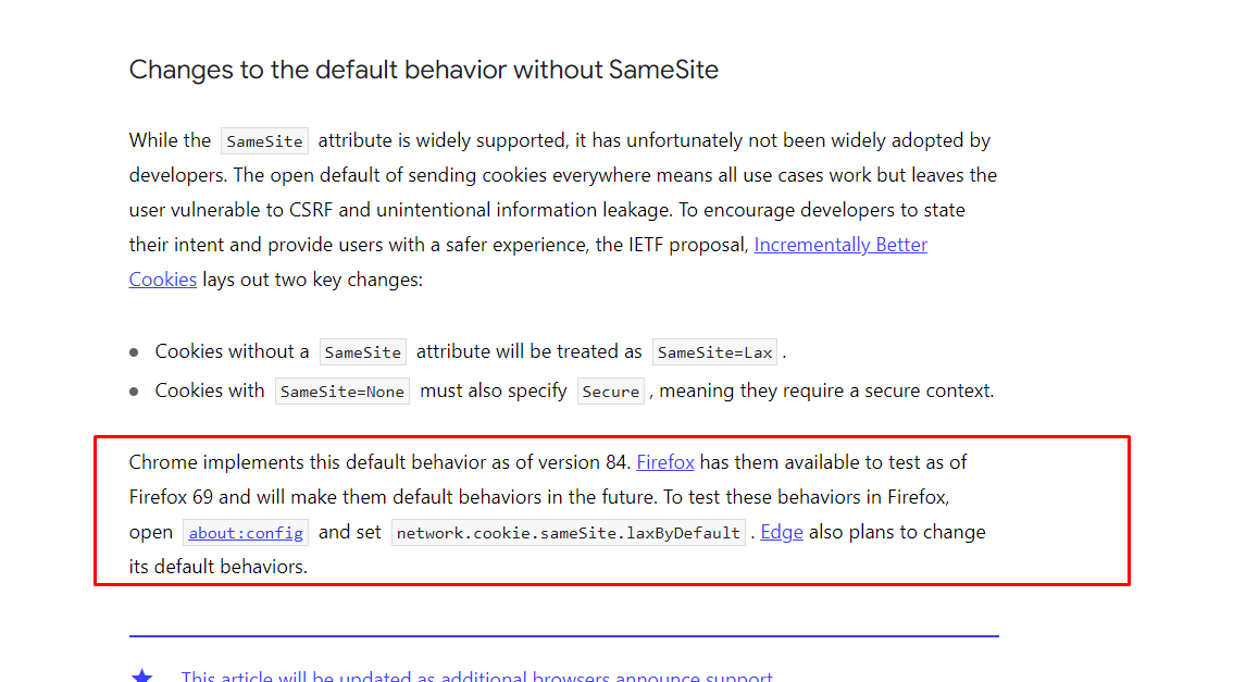 frontend_lang and session_id cookies use SameSite=None without Secure; they'll stop working soon ...