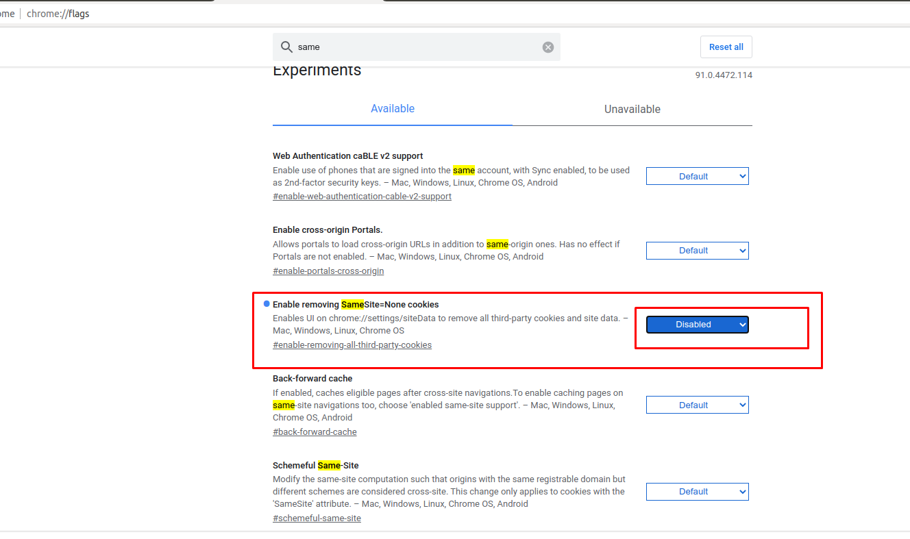 frontend_lang and session_id cookies use SameSite=None without Secure; they'll stop working soon ...