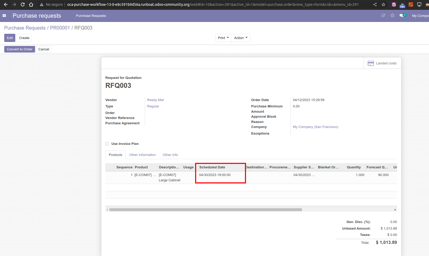[all] [purchase_request] Wrong RFQ Promise Date created from Purchase Request Lines · Issue ...