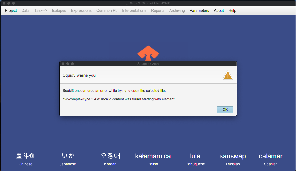 xml file will not load · Issue #558 · CIRDLES/Squid · GitHub