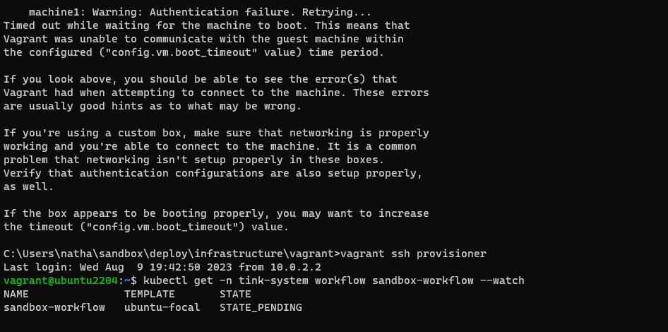 Failed to complete quickstart VAGRANTVBOX · Issue #176 · tinkerbell/playground · GitHub