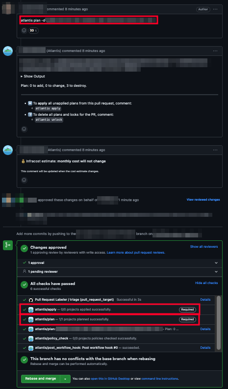 Manually planned projects/directories keep `atlantis/apply` check at `0/0` which allows merging ...