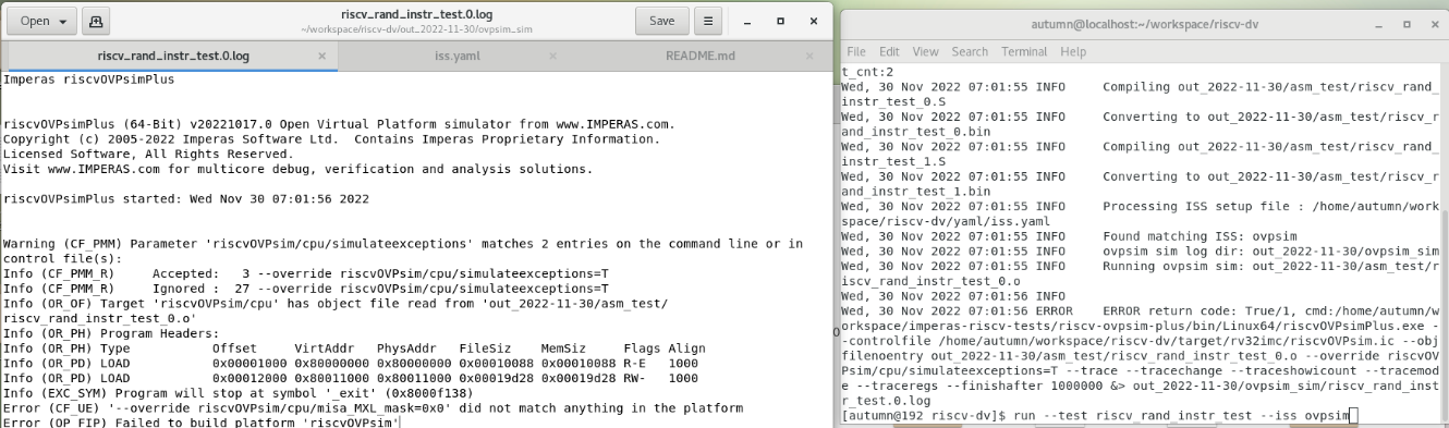 run error when ISS=OVPsim · Issue #916 · chipsalliance/riscv-dv · GitHub