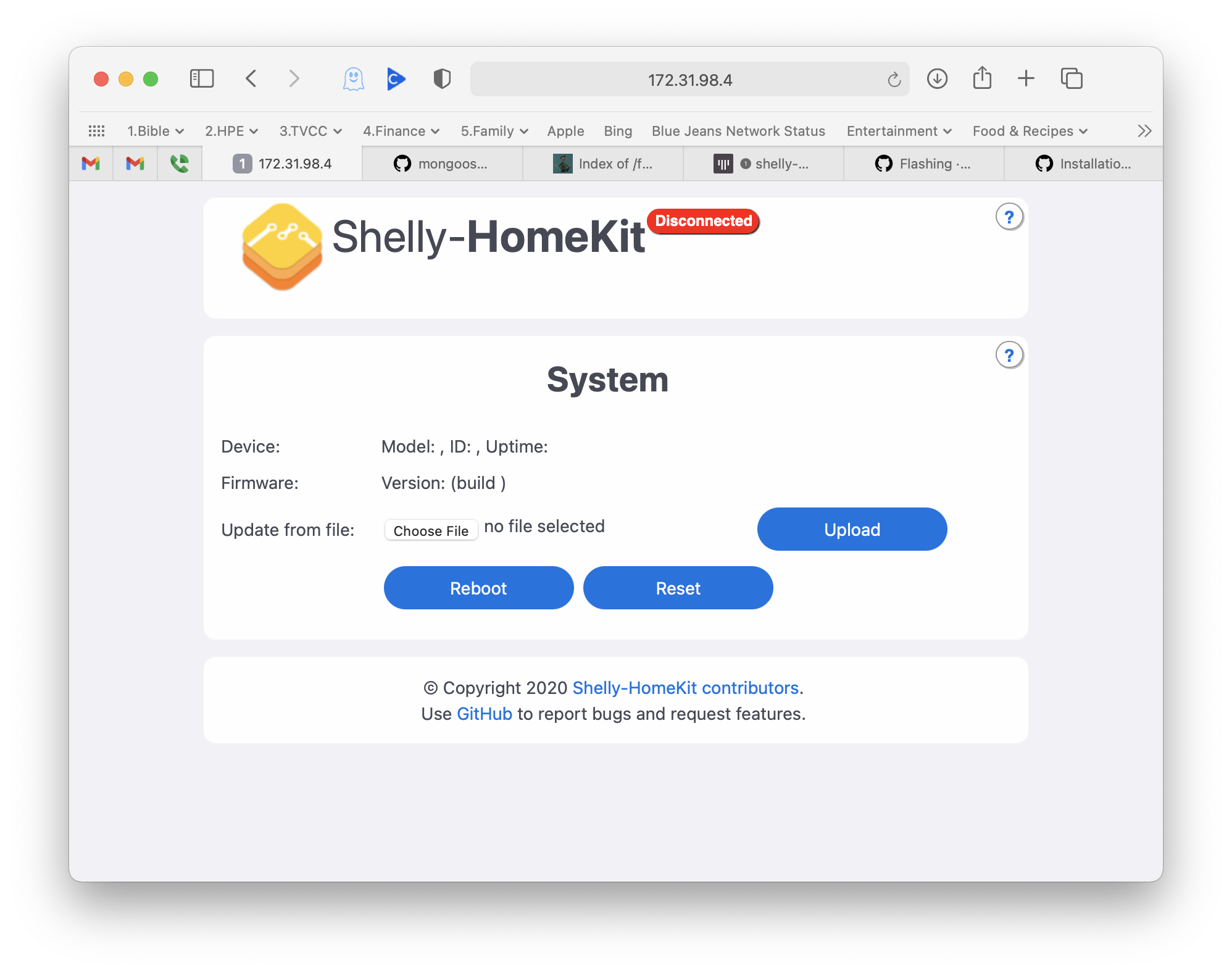 Flashing Shelly 1 (v3) to MOS/HomeKit = "disconnected" and no data in WebUI · Issue #423 ...