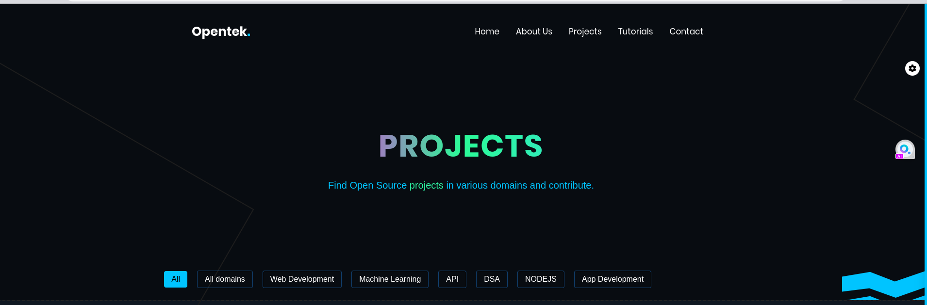 [FEATURE]: Add a search bar in Projects section · Issue #380 · Opentek-Org/opentek · GitHub