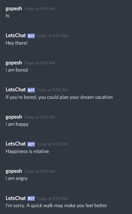GitHub - gopesh-sharma/LetsChat: A Discord ChatBot written in Node.js