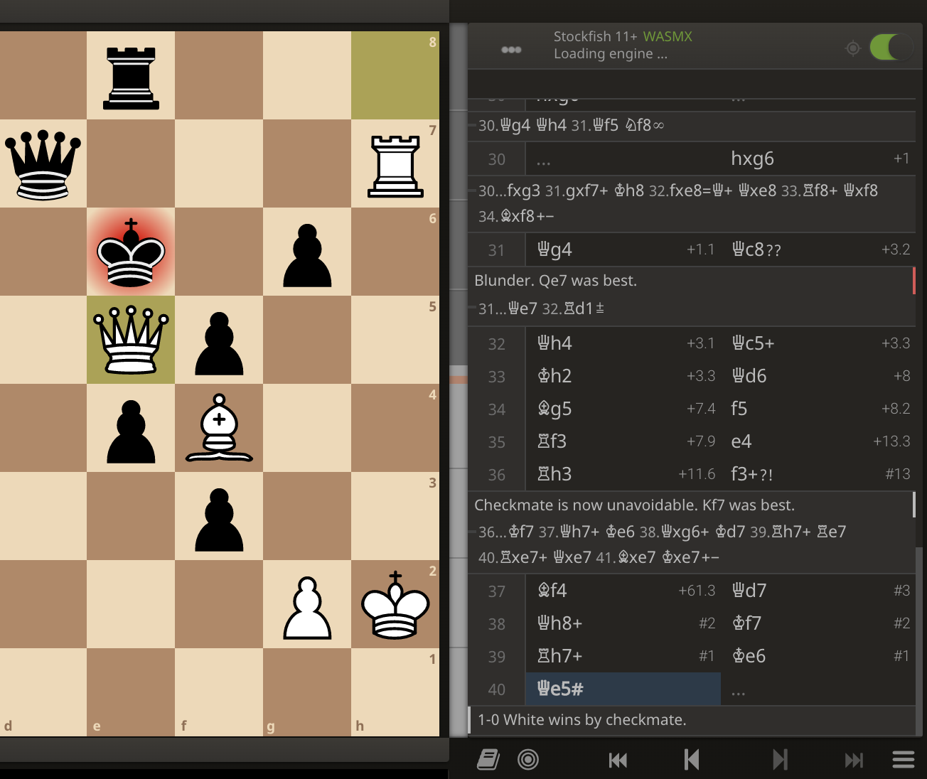 Evaluation loading dots when board opened on mate · Issue #6606 ...