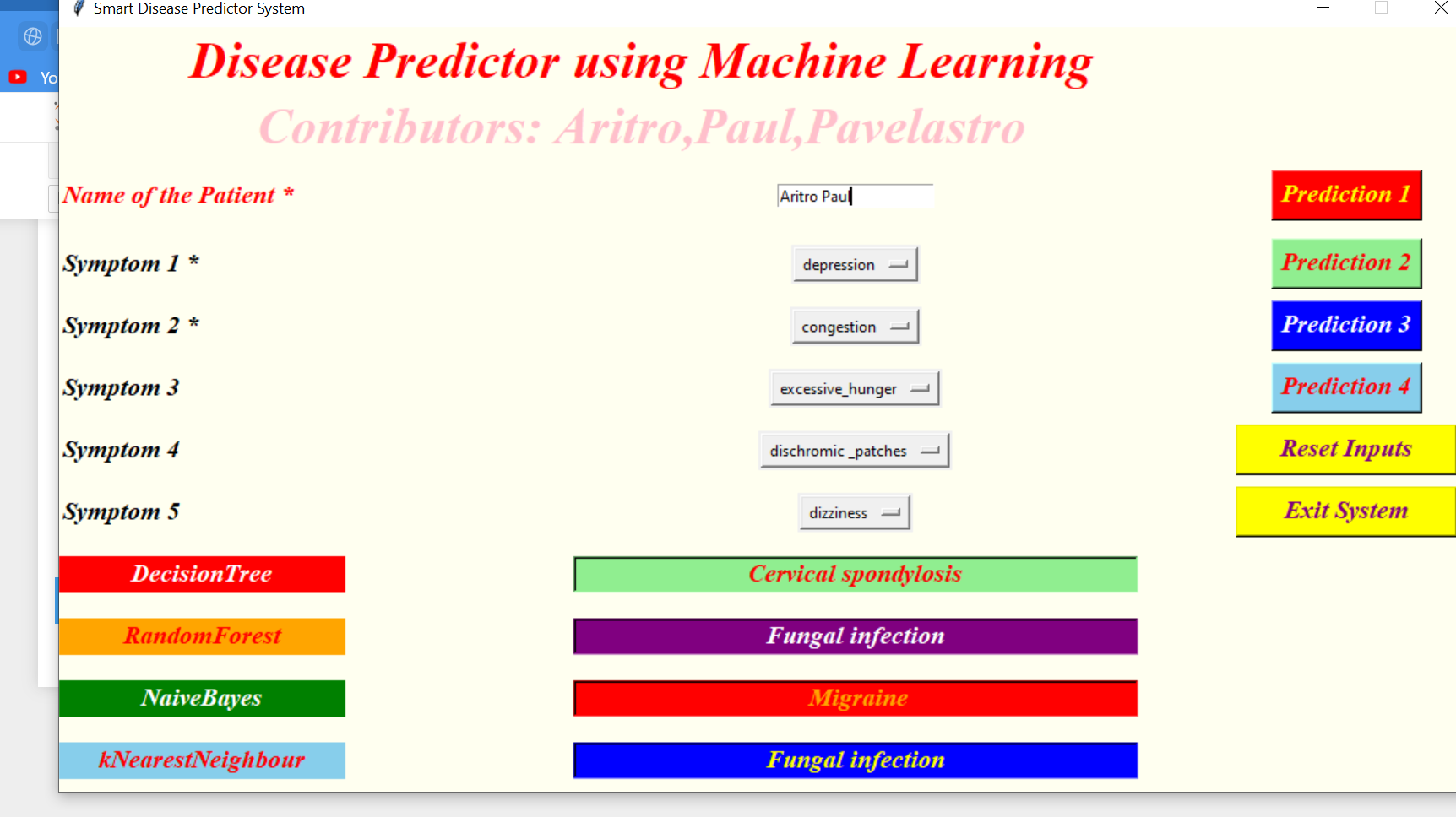 GitHub - pavelastro/Diesease-Prediction: This predicts Diseases