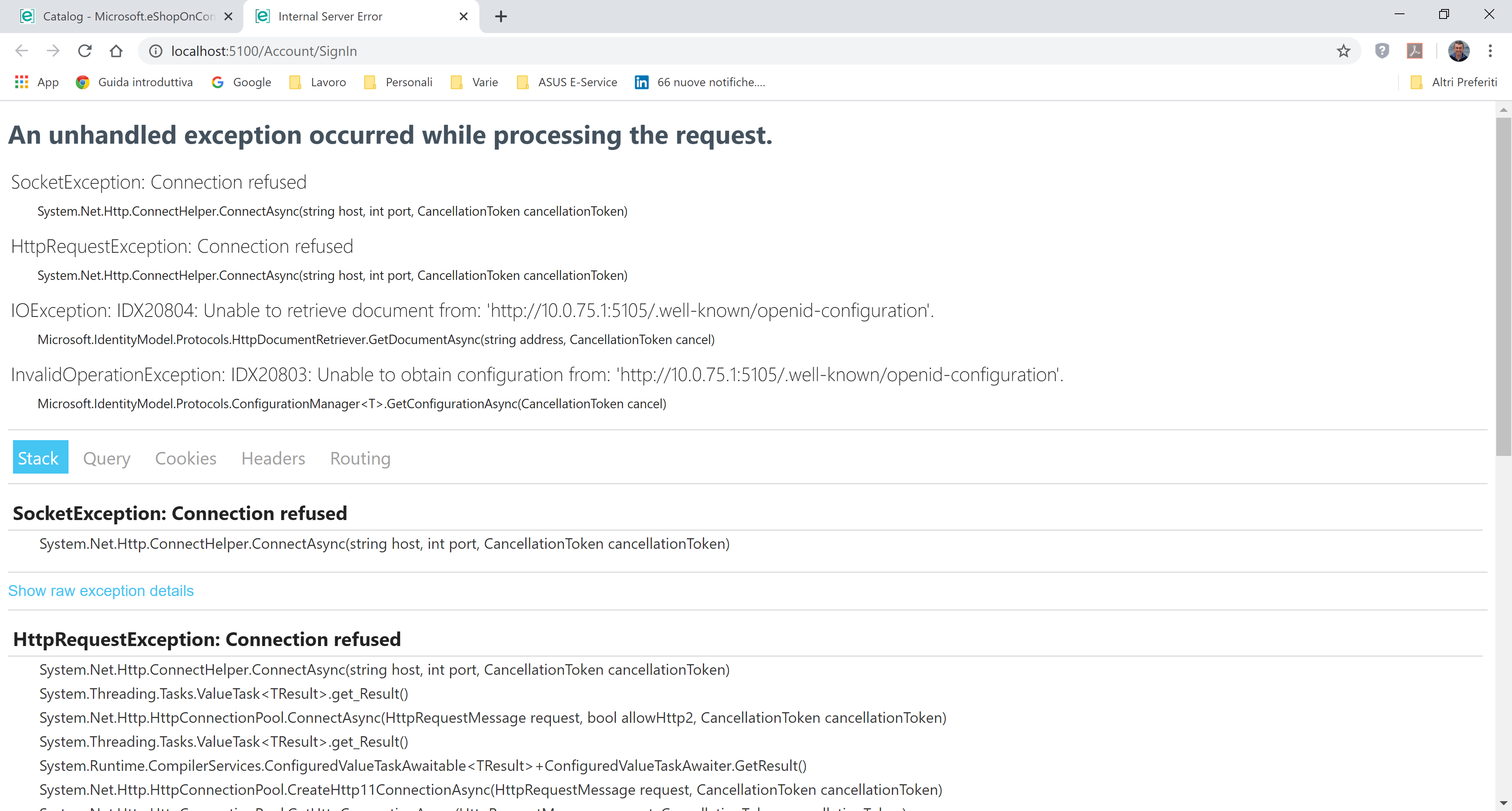 After clicking on the login page, eShopOnContainers did not jump to the ...