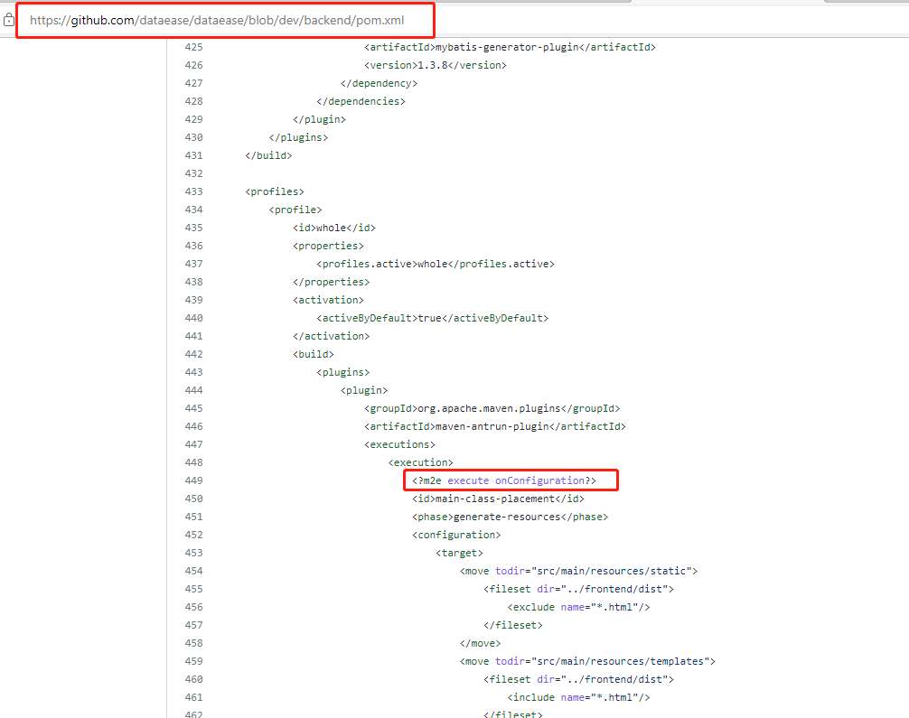 Question 这块是pom文件配置错误? · Issue 2575 · Dataeasedataease · Github 3835