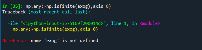 MissingDataError: exog contains inf or nans · Issue #5187 · statsmodels/statsmodels · GitHub