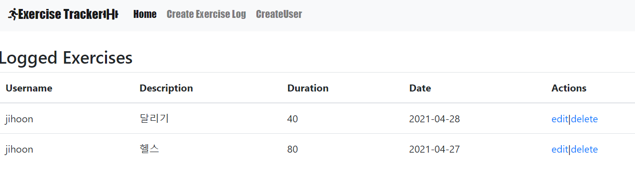 GitHub - hoonveloper/exercise-tracker: Exercise-tracker (exercise report) by MongoDB,Express,React