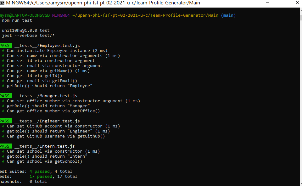 GitHub - amysmerlick/Team-Profile-Generator