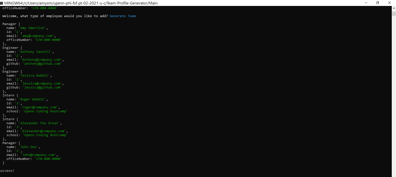 GitHub - amysmerlick/Team-Profile-Generator
