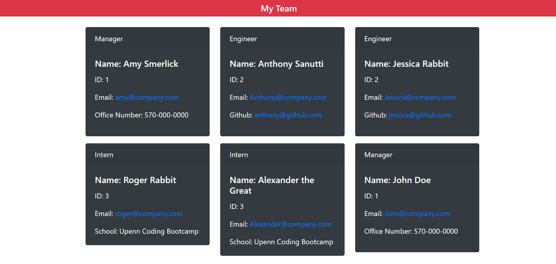GitHub - amysmerlick/Team-Profile-Generator