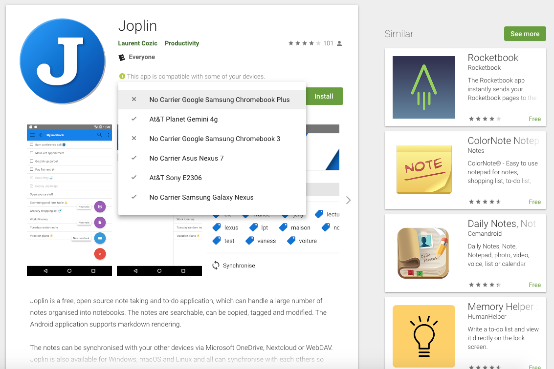 Please enable the Joplin Android app on Chromebooks · Issue #324 ...