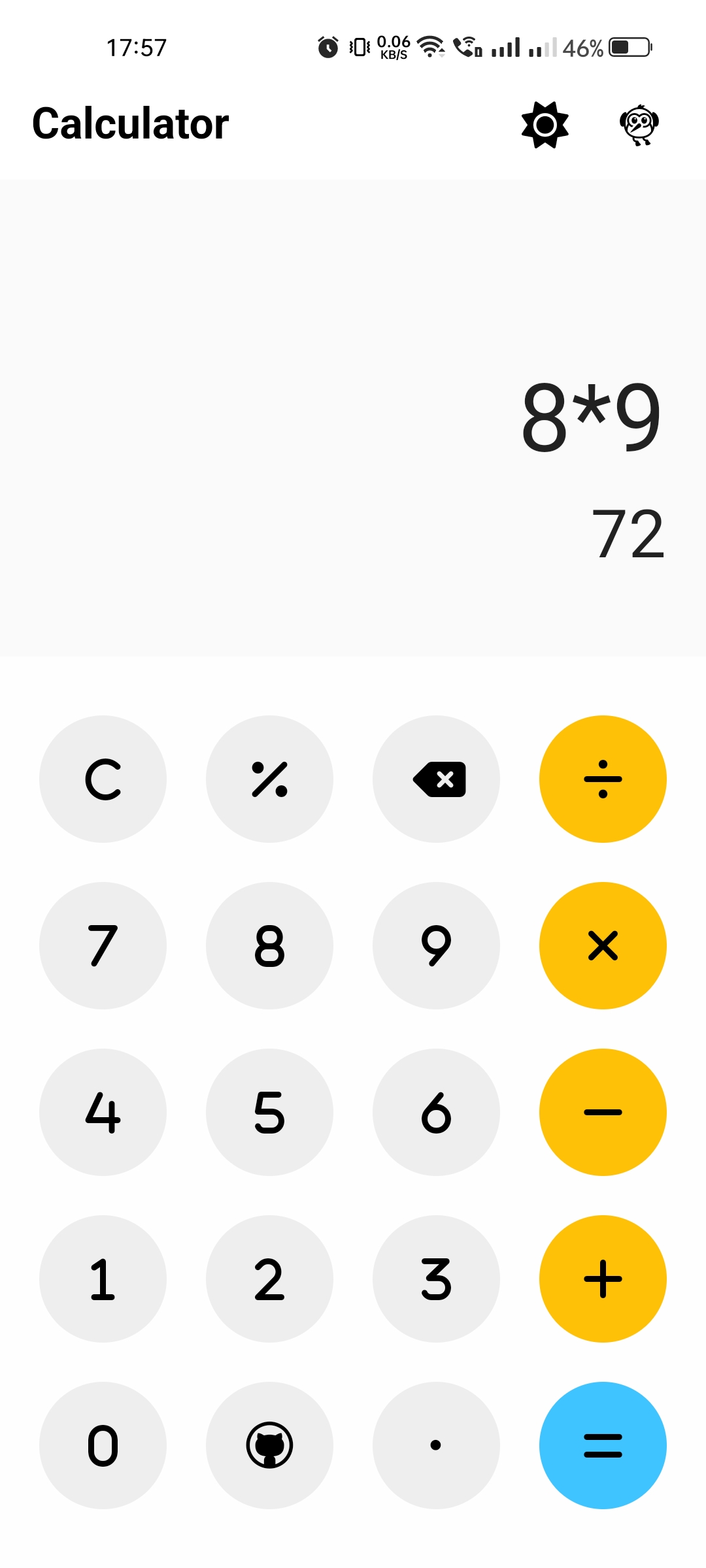 GitHub - Souradeep1101/Calculator: A simple, yet beautiful calculator ...