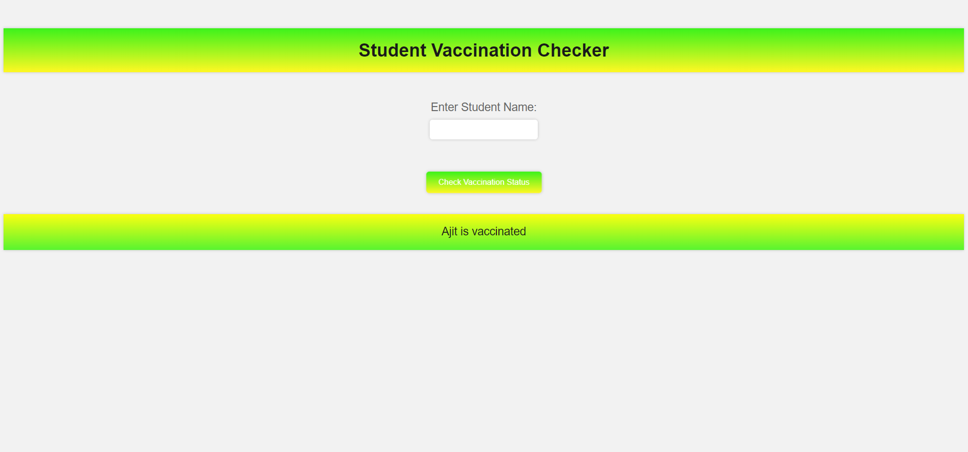 GitHub - Ajit619/StudentVaccinationChecker: Student Vaccination Checker