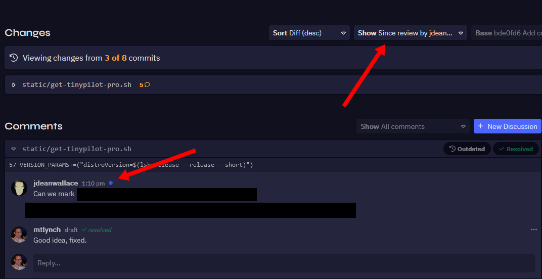 Show changes since last review hides threads · Issue #32 · codeapprove/feedback · GitHub