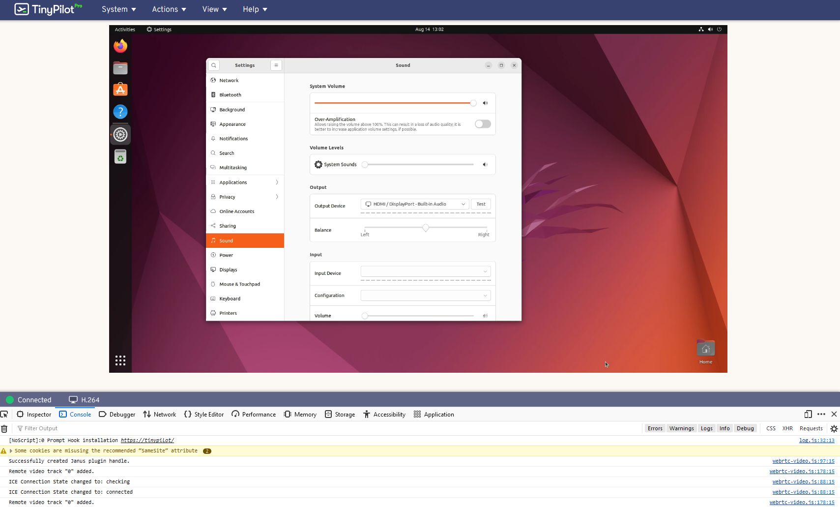 Regression: Audio stream no longer appears in H.264 mode · Issue #1567 · tiny-pilot/tinypilot ...