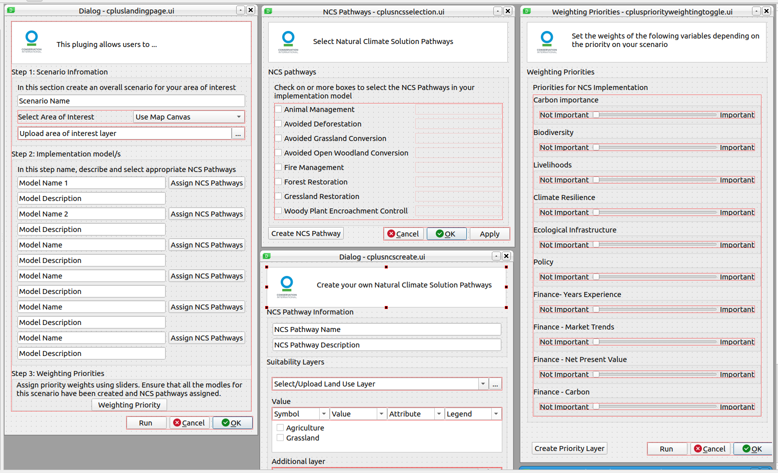 Wireframe: Populate plugin pages with appropriate labels and text · Issue #9 · kartoza/ci-cplus ...