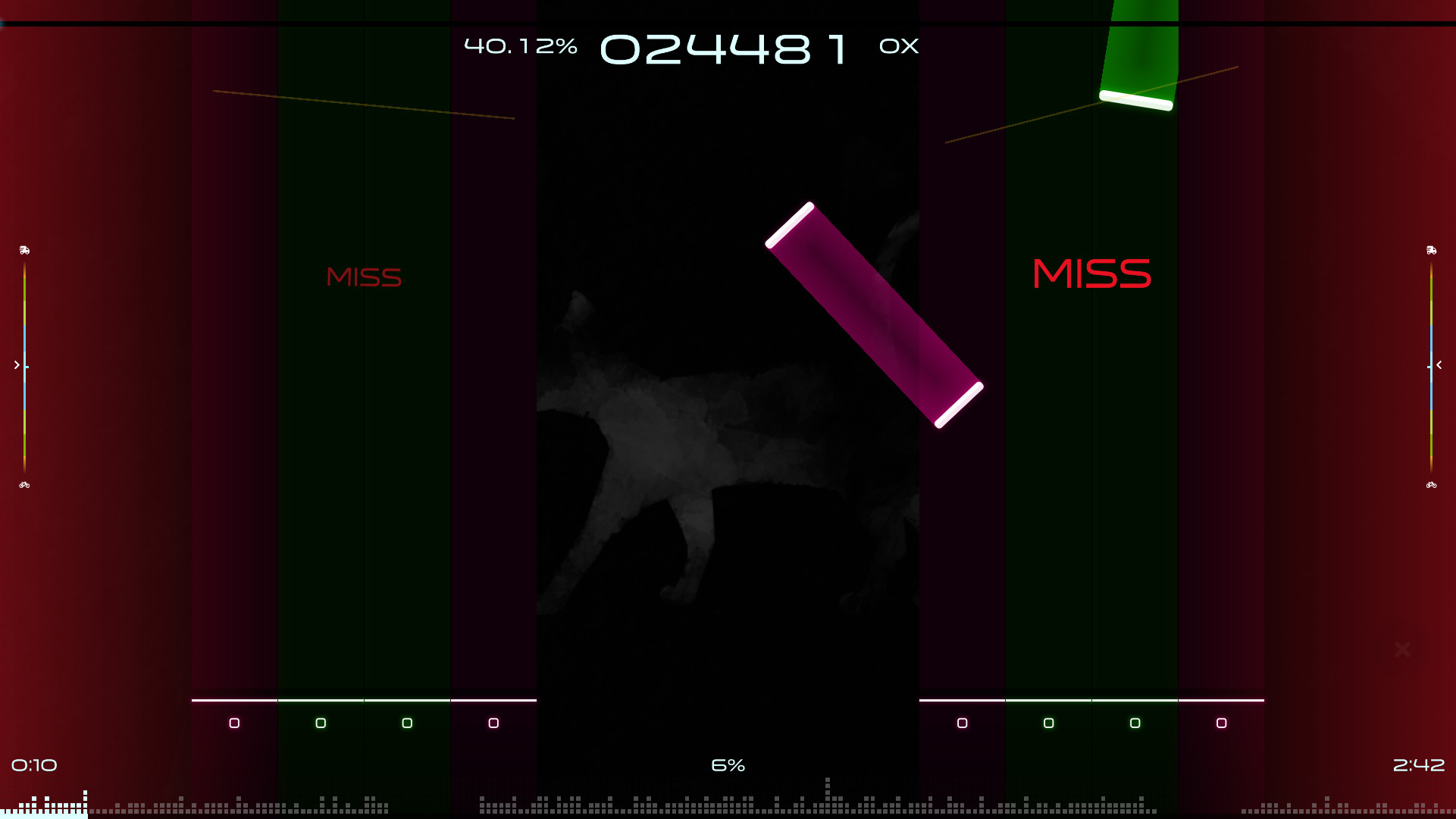 Some notes get cut by another column during fail animation · Issue ...