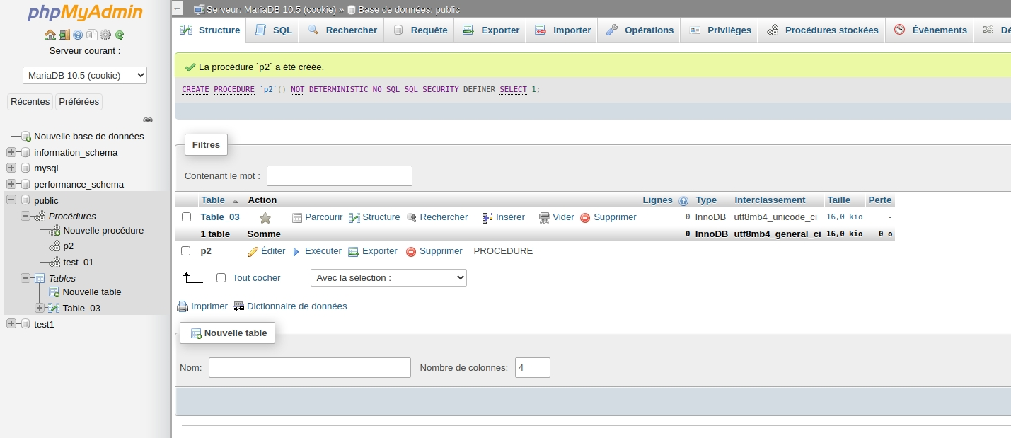 Created procedure (using side-column) shows up in triggers... · Issue #13325 · phpmyadmin ...