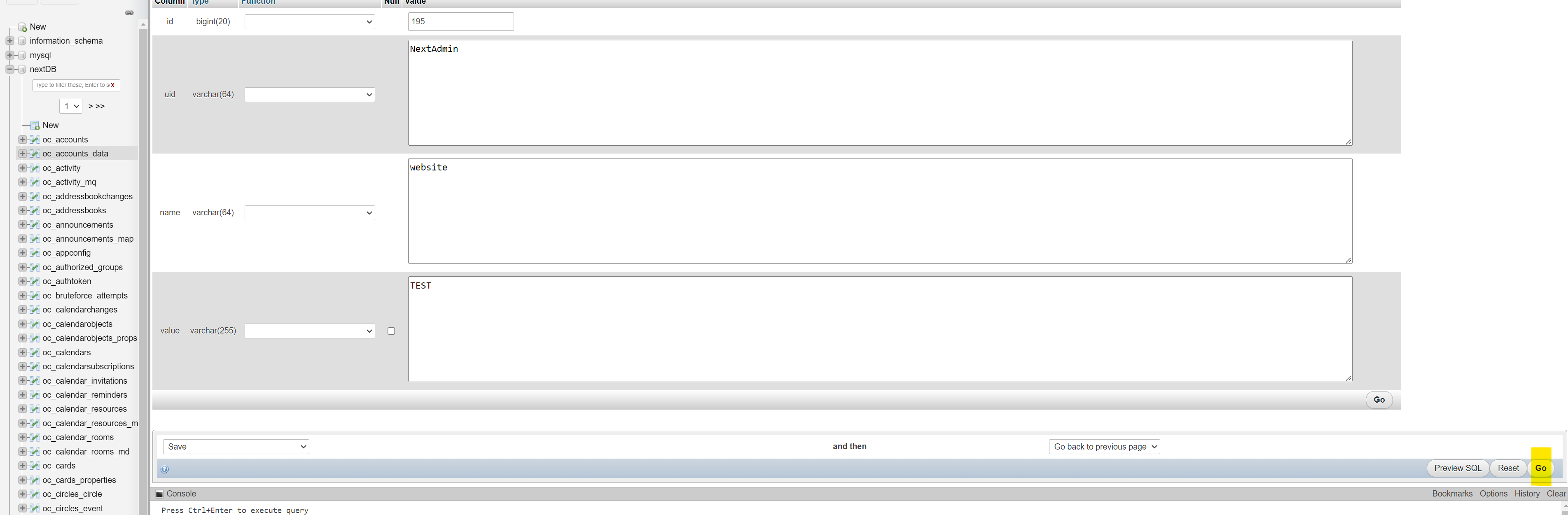 phpmyadmin 5.1.3 connot edit DB/Tables/Row · Issue #17464 · phpmyadmin/phpmyadmin · GitHub