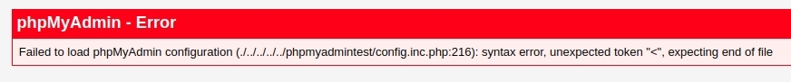 Broken Configuration File Error Display Is Broken · Issue 17911 · Phpmyadminphpmyadmin · Github