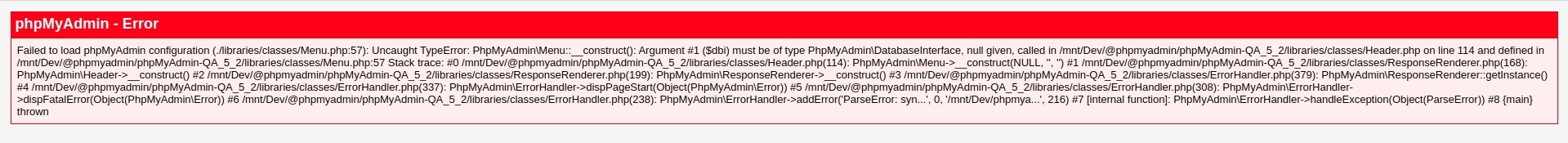 Broken configuration file error display is broken · Issue #17911 · phpmyadmin/phpmyadmin · GitHub
