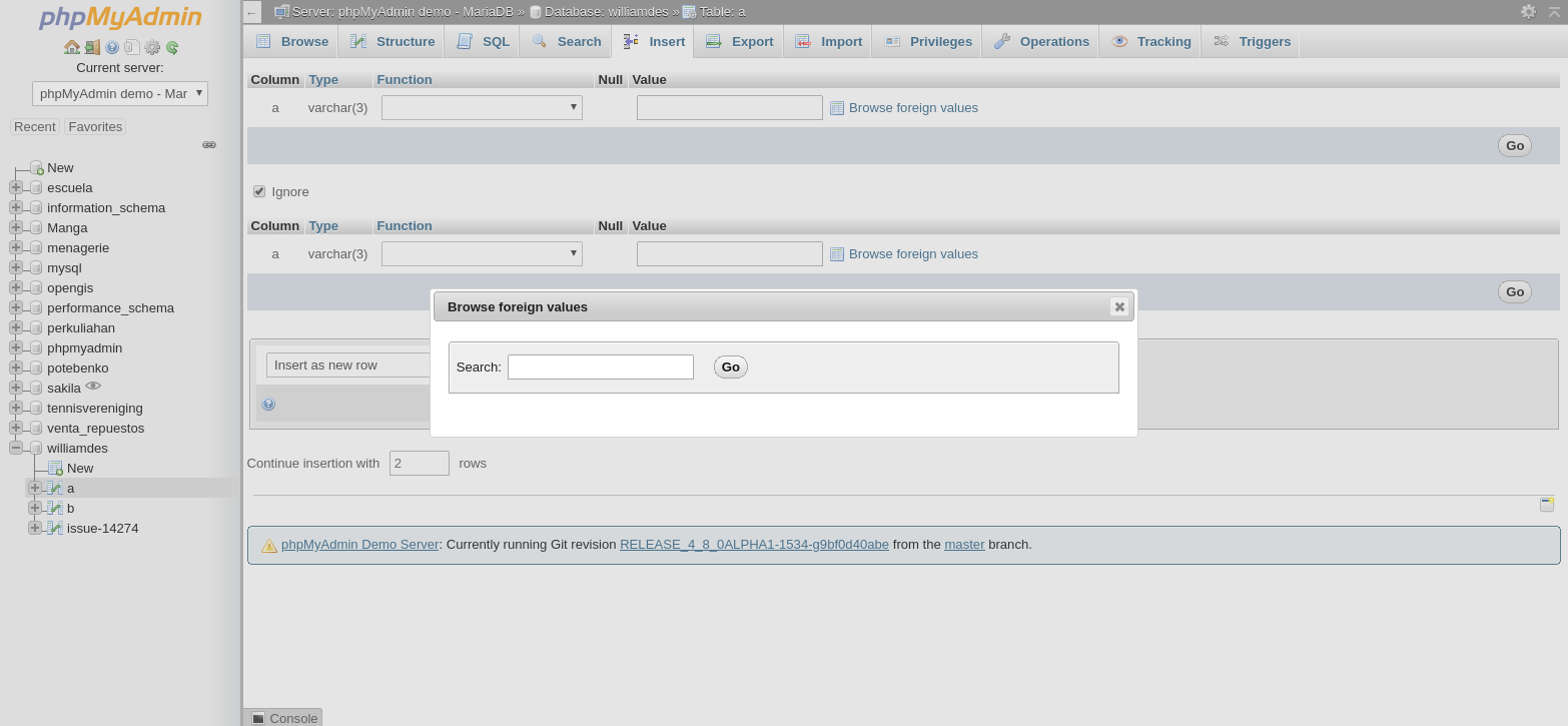 Foreign values broken · Issue #14755 · phpmyadmin/phpmyadmin · GitHub