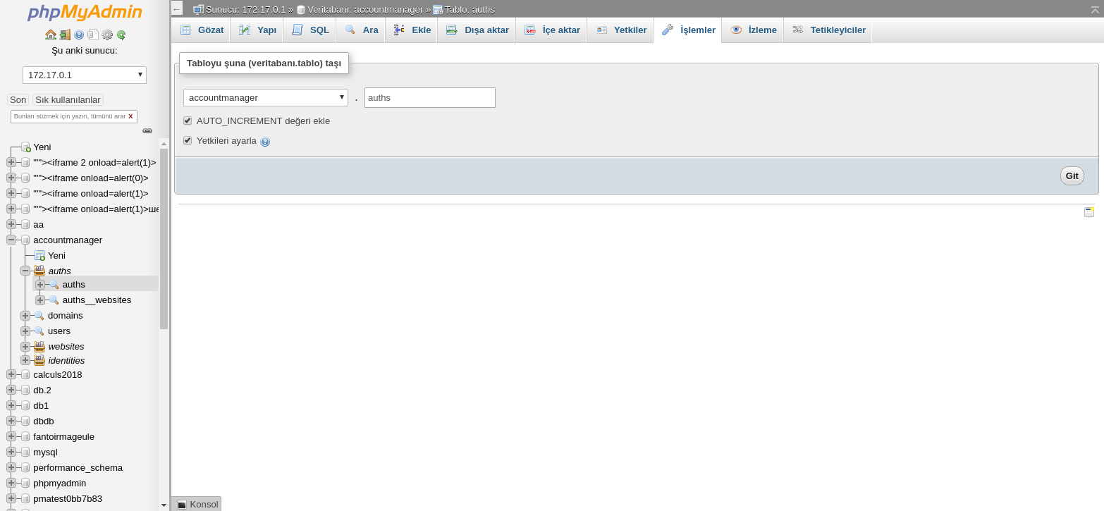 Table level Operations functions missing · Issue #14786 · phpmyadmin/phpmyadmin · GitHub